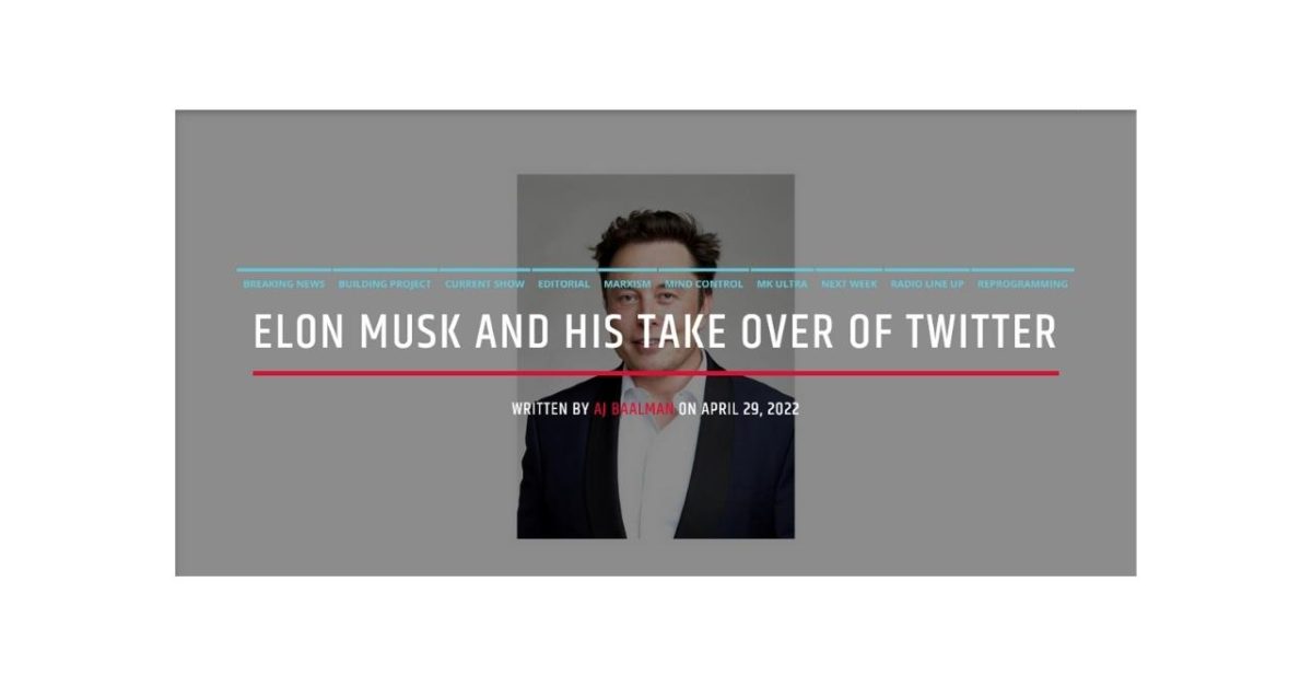 Elon Musk and His Take Over Of Twitter – OMC Radio TV