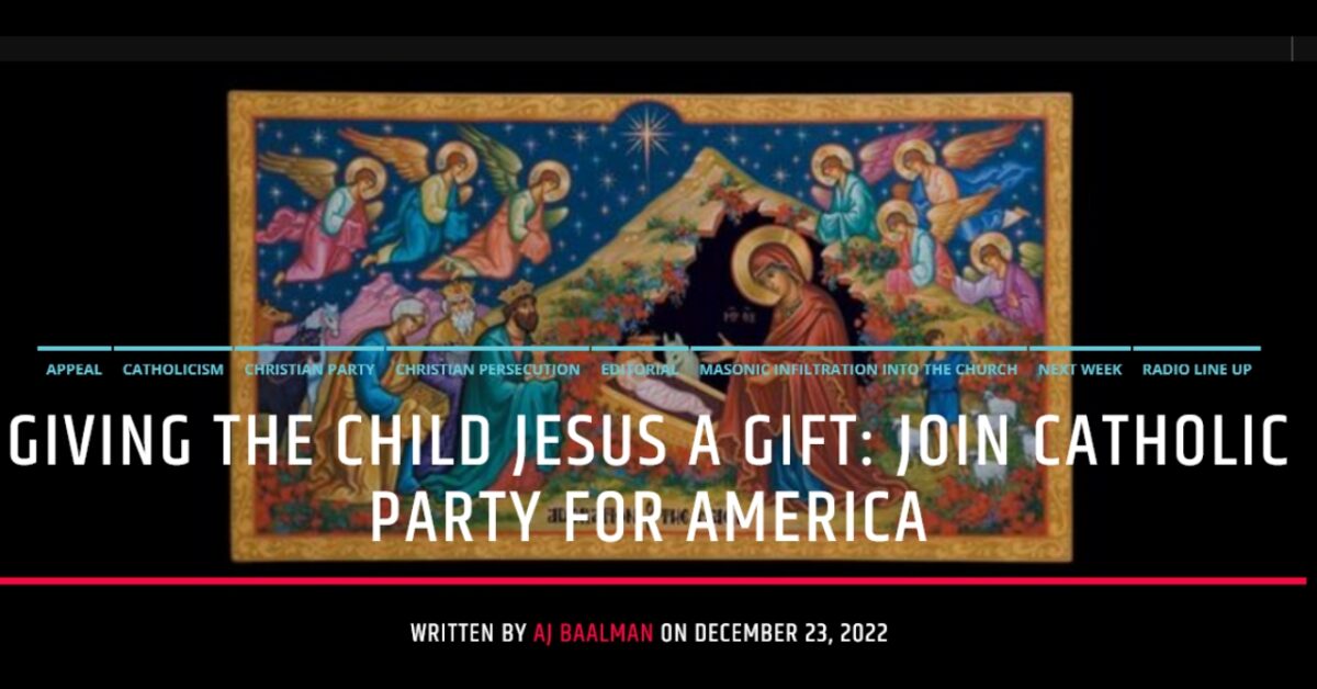 Giving The Child Jesus A Gift: Join Catholic Party For America – OMC ...