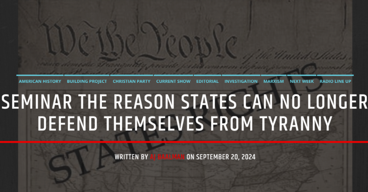 SEMINAR The Reason States Can No Longer Defend Themselves From Tyranny ...